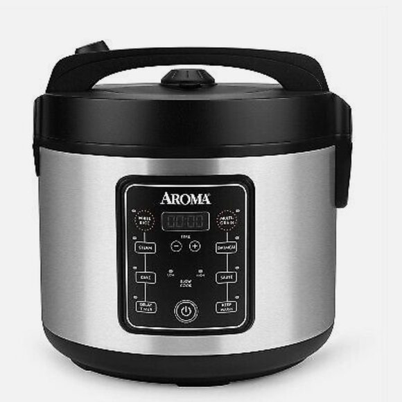 AROMA | Kitchen | 2 Cup Digital Multicooker Rice Cooker Stainless Steel ...